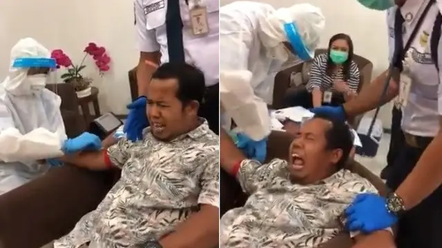 Takut Jarum, Ekspresi Pria Ini Saat Disuntik Jadi Viral - Citizen6 ...