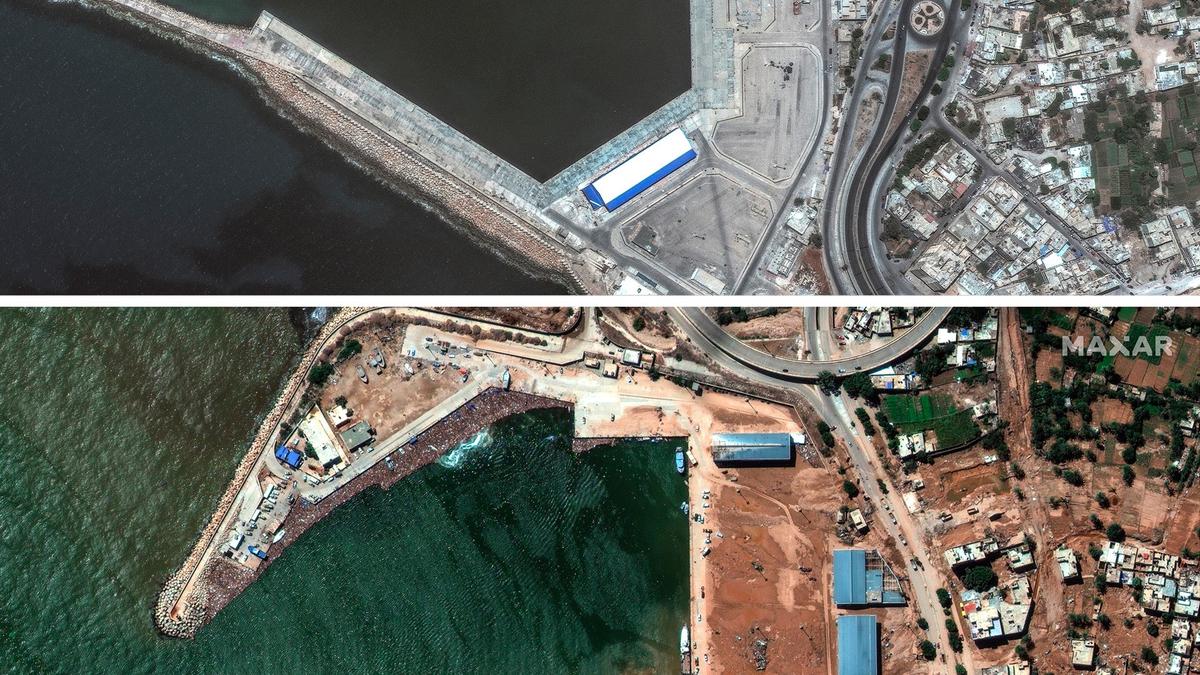 Citra Satelit Potret Kondisi Sebelum dan Sesudah Banjir Terjang Libya