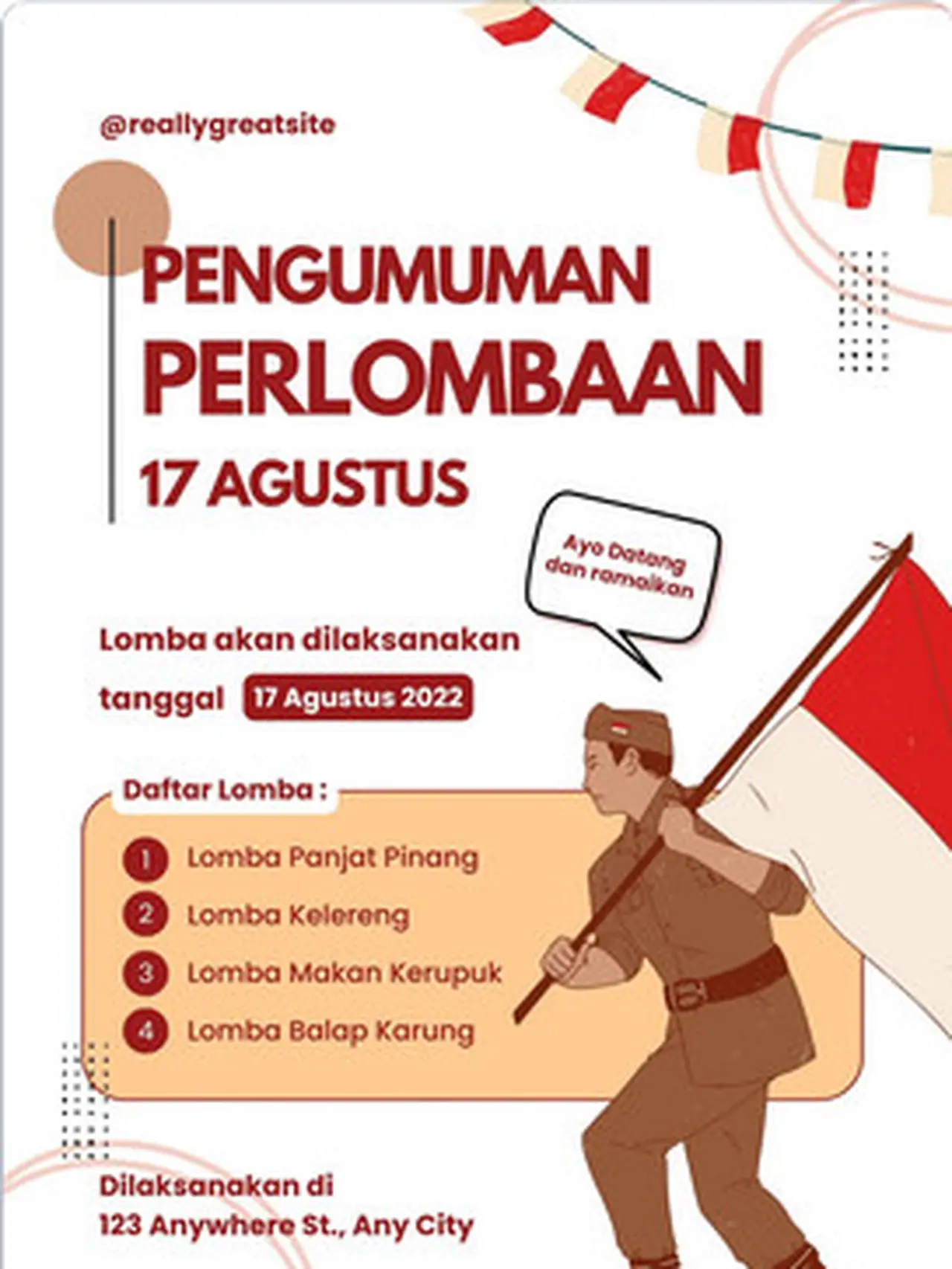 9 Contoh Brosur Lomba 17 Agustus Unik dan Baru, Begini Cara Membuat ...