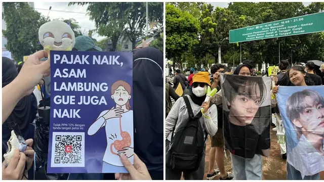 6 Potret K-Popers Demo Tolak Kenaikan PPN 12 Persen, Semua Fandom Bersatu - Hot Liputan6.com