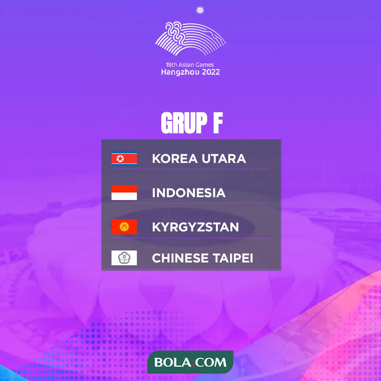 Jadwal Lengkap Sepak Bola Asian Games 2022 - Indonesia Bola.com