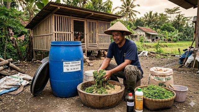 Cara Membuat Pakan Fermentasi Ayam dari Azolla dan Dedak, Ekonomis Bergizi