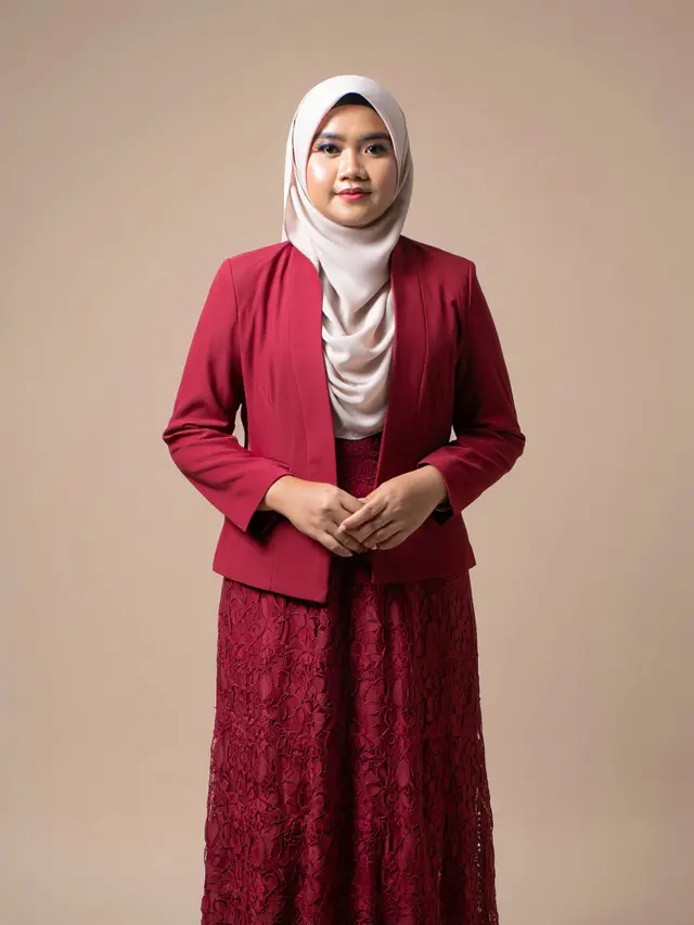 7 Model Gamis Brokat Maroon dengan Aksen Blazer Muslimah Simple 2025, Anggun dan Modern - Hot ...