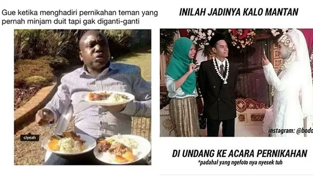 6 Meme Kocak Saat Resepsi Pernikahan Ini Sering Terjadi - Hot Liputan6.com