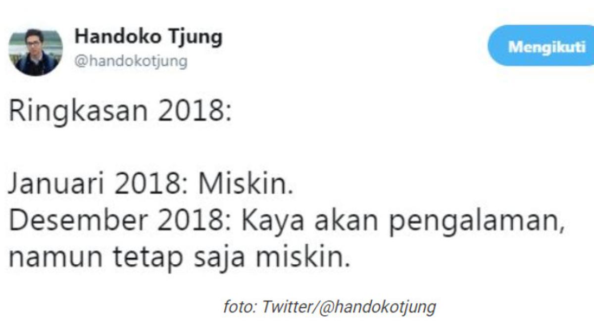6 Twit Lucu Ringkasan 2018, Bikin Senyum Kecut - Citizen6 Liputan6.com