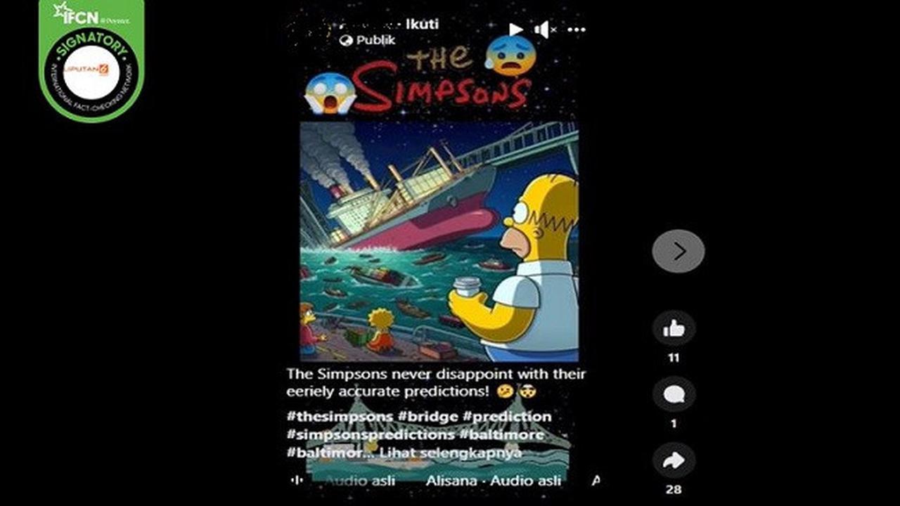 Daftar Hoaks Ramalan The Simpsons: Runtuhnya Jembatan di Baltimore ...