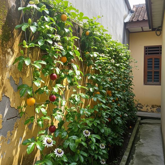 9 Inspirasi Kebun Rambat Markisa untuk Tembok Plesteran, Solusi Hijau ...