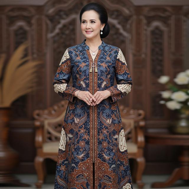 9 Model Baju Batik Tunik Resleting Depan untuk Wanita 50 Tahun, Nyaman ...