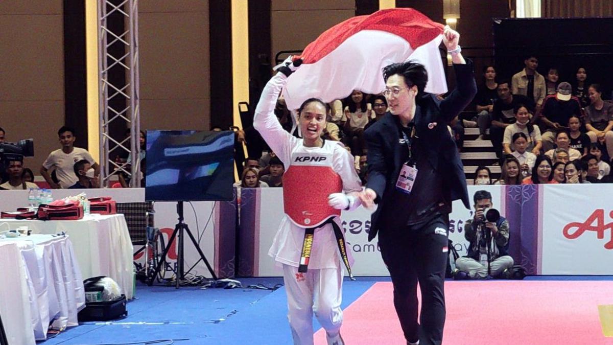 Sempat Tertinggal Tamesti Maheswari Megawati Rebut Emas Taekwondo Sea