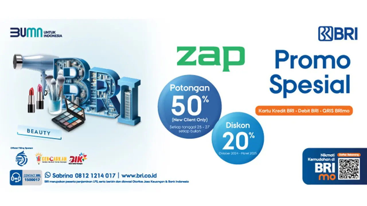 Ada Promo Spesial ZAP dari BRI, Yuk Manfaatkan Buat Perawatan Wajah di ...