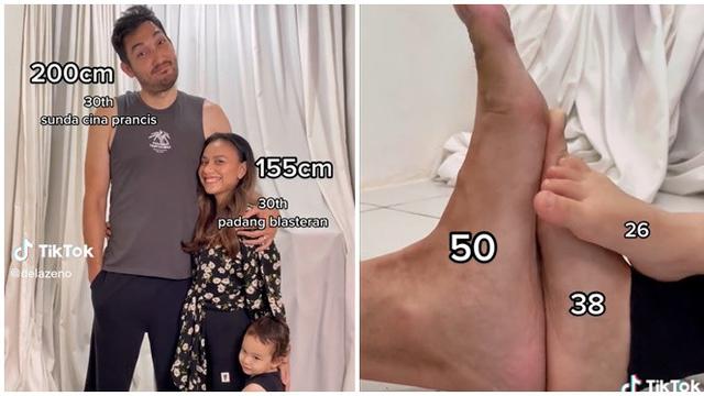 Tinggi Suami 200 cm, Perbedaan Ukuran Tangan hingga Kaki Keluarga Ini Curi Perhatian - Hot ...