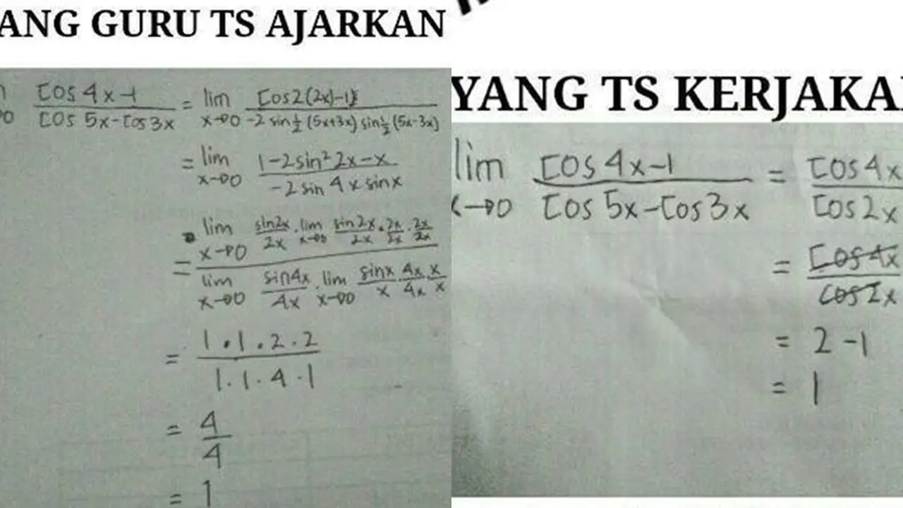6 Rumus Matematika Buatan Murid Ini Bikin Dahi Guru Jadi Berkerut - Hot ...