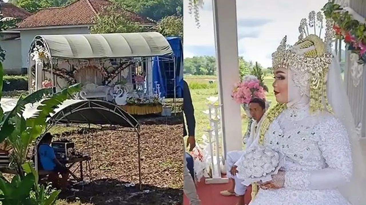 Viral Pernikahan Digelar di Tengah Sawah, Dekorasinya Tanpa Tenda - Hot Liputan6.com