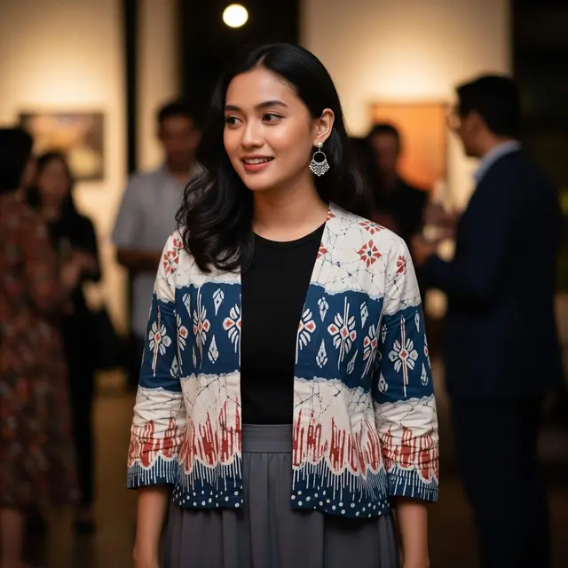 10 Rekomendasi Outer Batik Wanita Pendek Motif Etnik untuk Santai ...