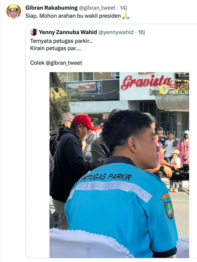 Gibran dan Yenny Wahid Saling Ledek, Bermula dari Cosplay Jadi Tukang ...