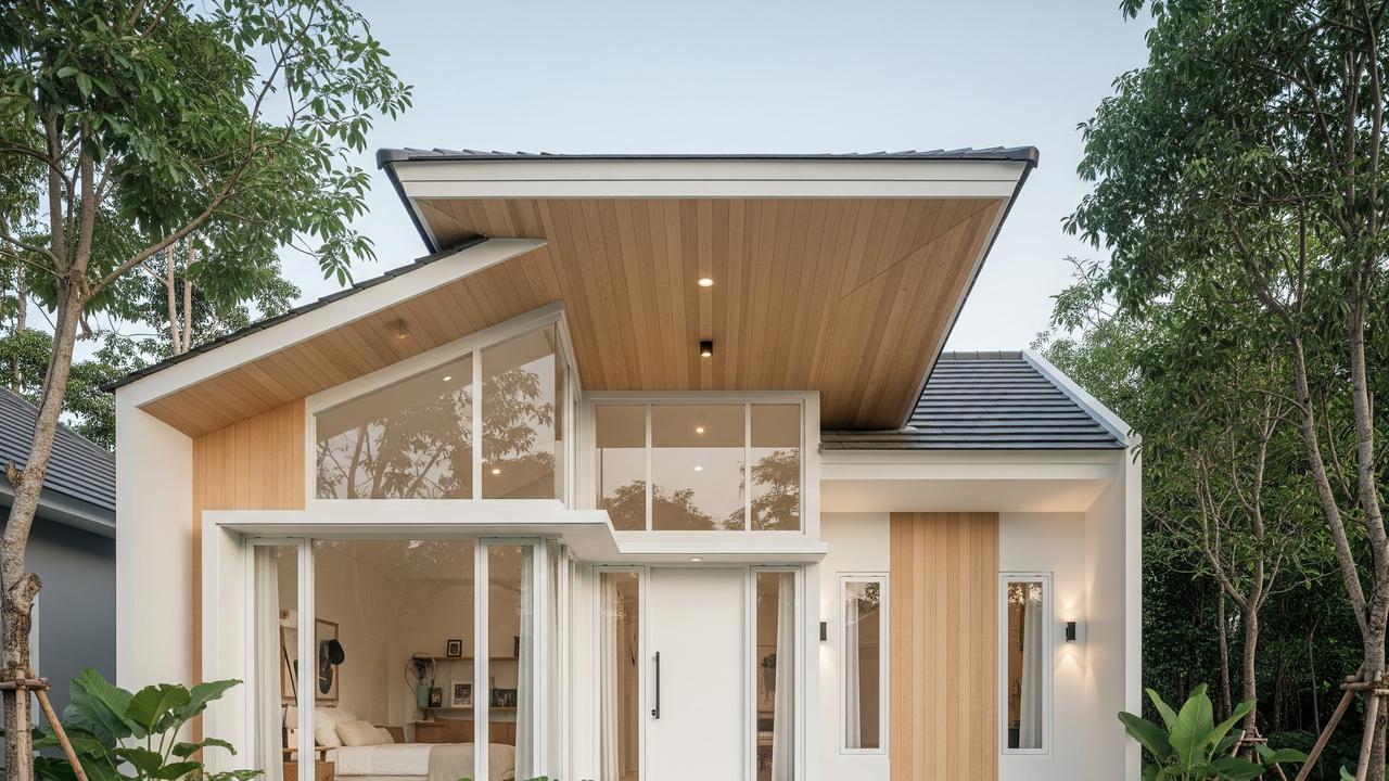 7 Model Rumah 1 Lantai dengan Permainan Ketinggian Plafon Depan ...