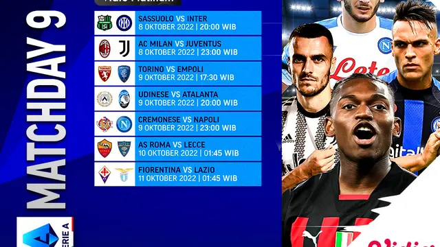 Jadwal Dan Live Streaming Liga Italia 2022 2023 Matchweek 9 8 11