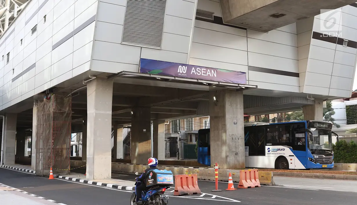 FOTO: Skybridge Akan Dibangun di Stasiun MRT ASEAN - Foto Liputan6.com