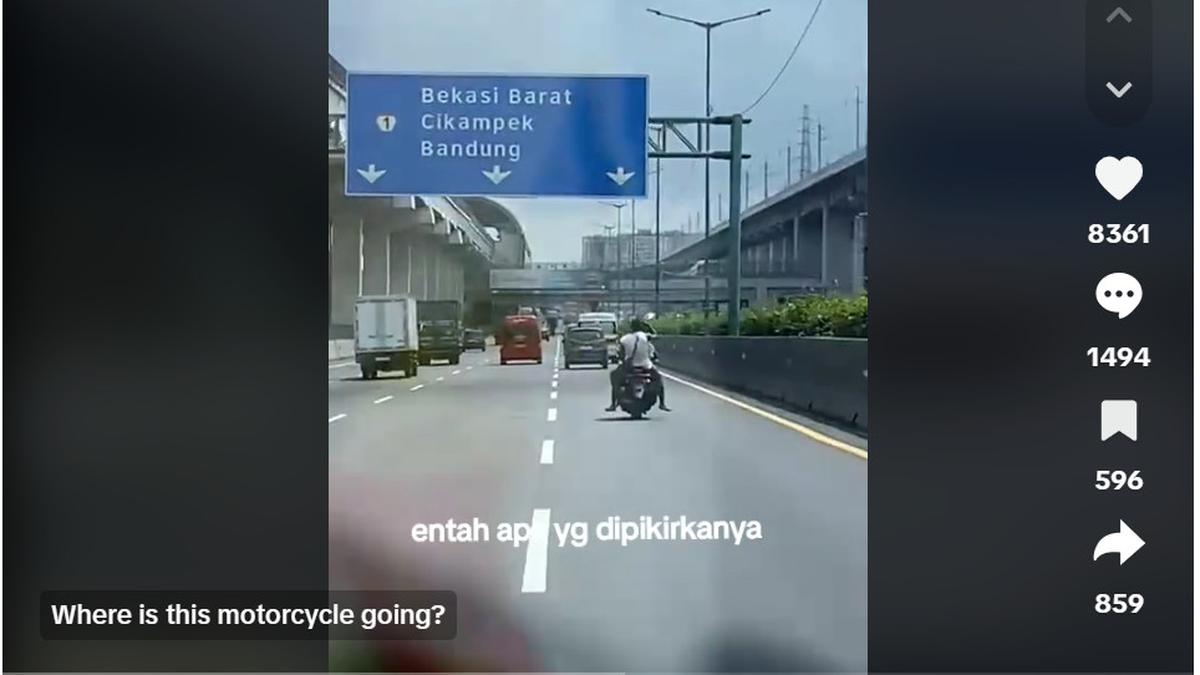 Viral Motor Bonceng 3 Masuk Tol Jakarta-Cikampek, Ngaku Kejar Mobil ...