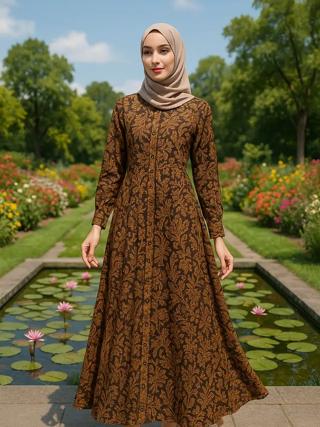 7 Model Gamis Batik Kancing Depan, Bikin Penampilan Makin Anggun - Hot ...