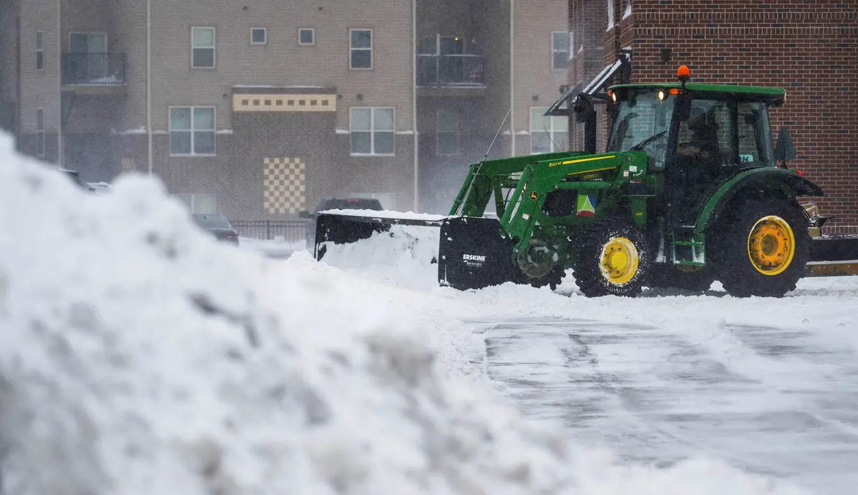 Badai Salju Landa Iowa Amerika Serikat - Foto Liputan6.com