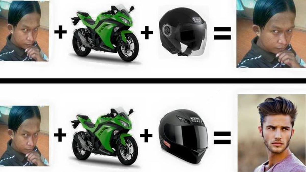 Meme Otomotif Pekan Ini: Ganteng karena Helm - Otomotif Liputan6.com