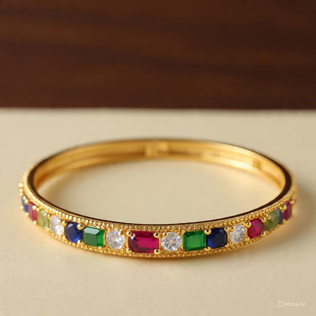 7 Model Gelang Bangle Emas 5 Gram dengan Batu Permata Kecil yang ...