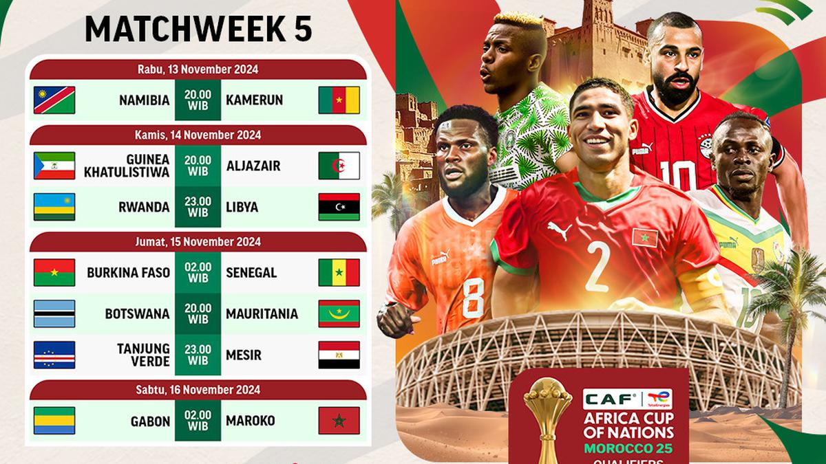 Jadwal Live Streaming AFCON Qualifiers 2025 Matchday 5 Pekan Ini di Vidio - Dunia Bola.com
