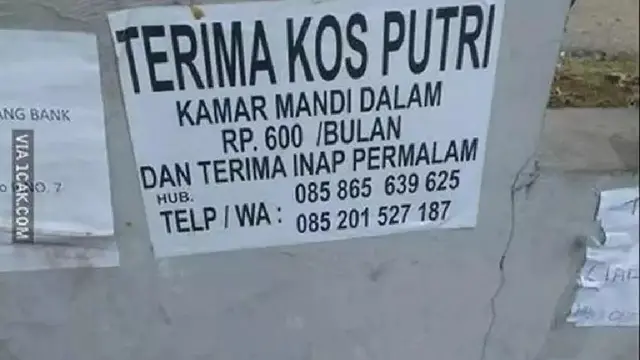 6 Tulisan Typo di Pengumuman Terima Kos Ini Maknanya Bikin Mikir Keras ...