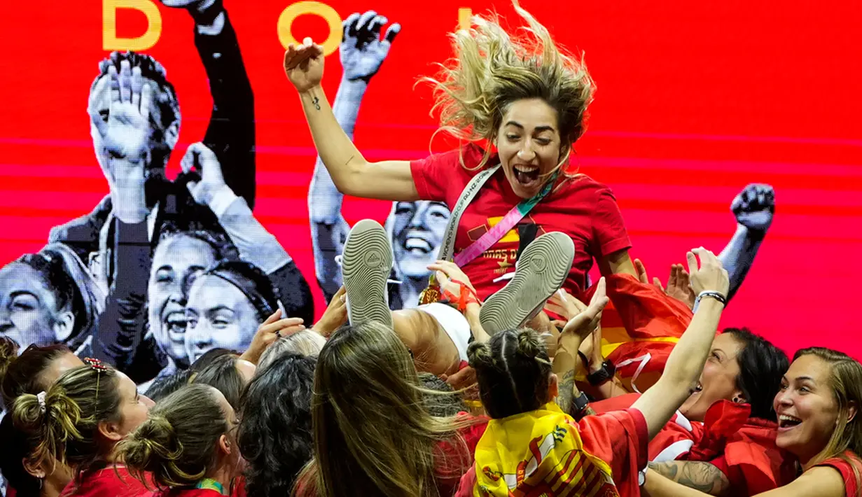 Spanyol Berpesta Menyambut Juara Piala Dunia Wanita 2023 - Foto Liputan6.com