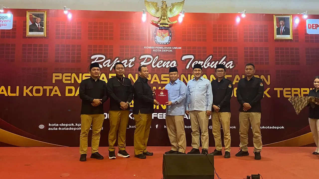 KPU Tetapkan Supian-Chandra Wali Kota dan Wakil Wali Kota Terpilih Kota Depok - News Liputan6.com