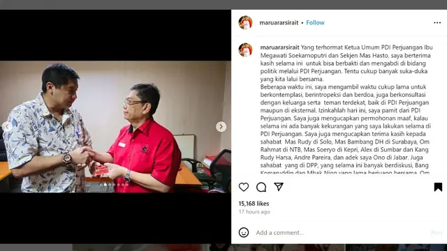Maruarar Sirait Unggah Foto Bertemu Jokowi di Medsos Seiring Mundur dari PDIP - News Liputan6.com