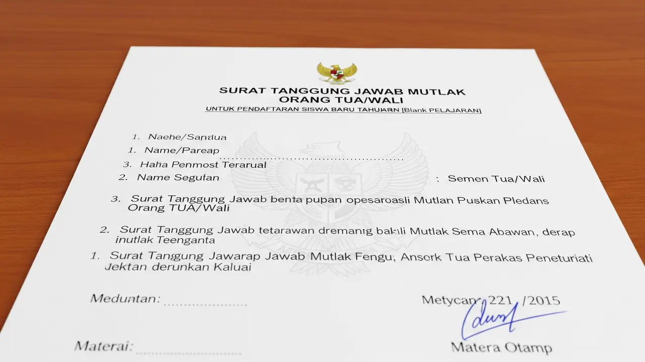Contoh Surat Tanggung Jawab Mutlak Orang Tua untuk Daftar SPMB 2026 ...