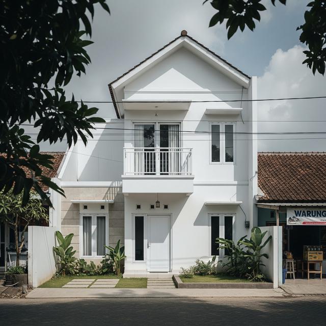 9 Model Rumah Sederhana Warna Putih di Lahan Terbatas, Pilihan Desain ...
