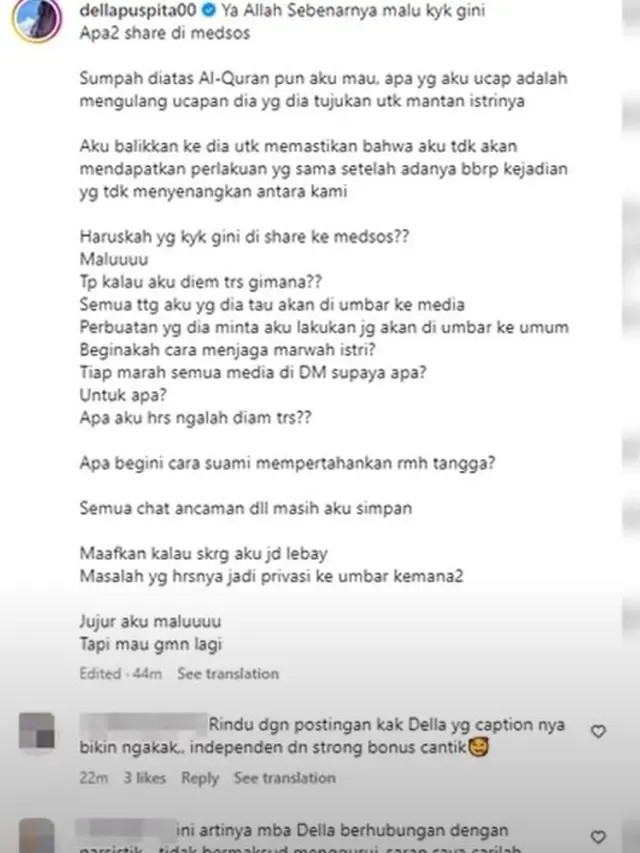 Della Puspita Hapus Foto-Foto Suami dan Ngaku Pernah Diancam, Arman ...