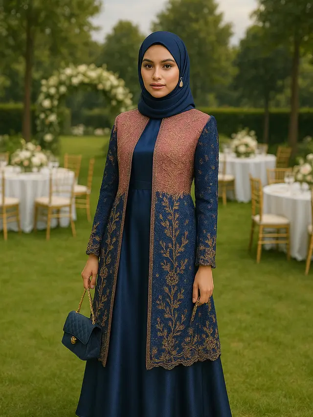 7 Model Gamis Satin Outer Brokat Elegan untuk Acara Spesial - Hot ...