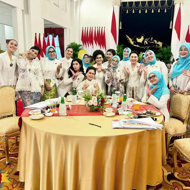 6 Gaya Para Istri Menteri Halal Bihalal Bersama Iriana Jokowi dan Wury Ma’ruf Amin, Annisa Pohan ...