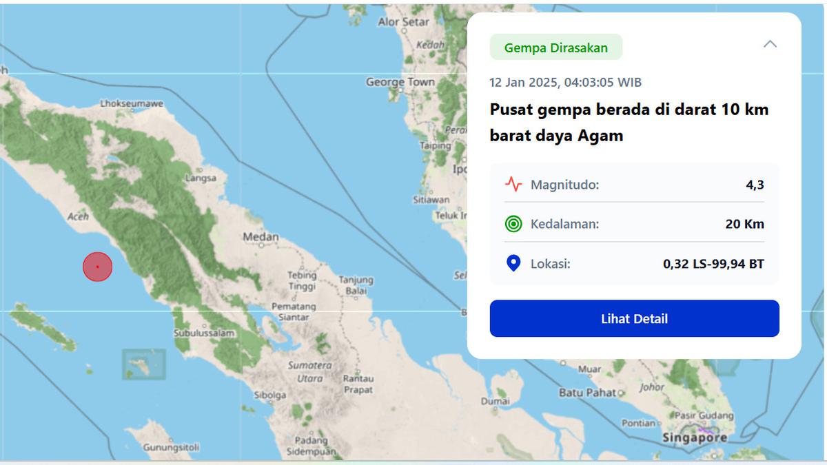 Gempa Hari Ini Rabu 15 Januari 2025 Guncang Bandung hingga Aceh - News Liputan6.com