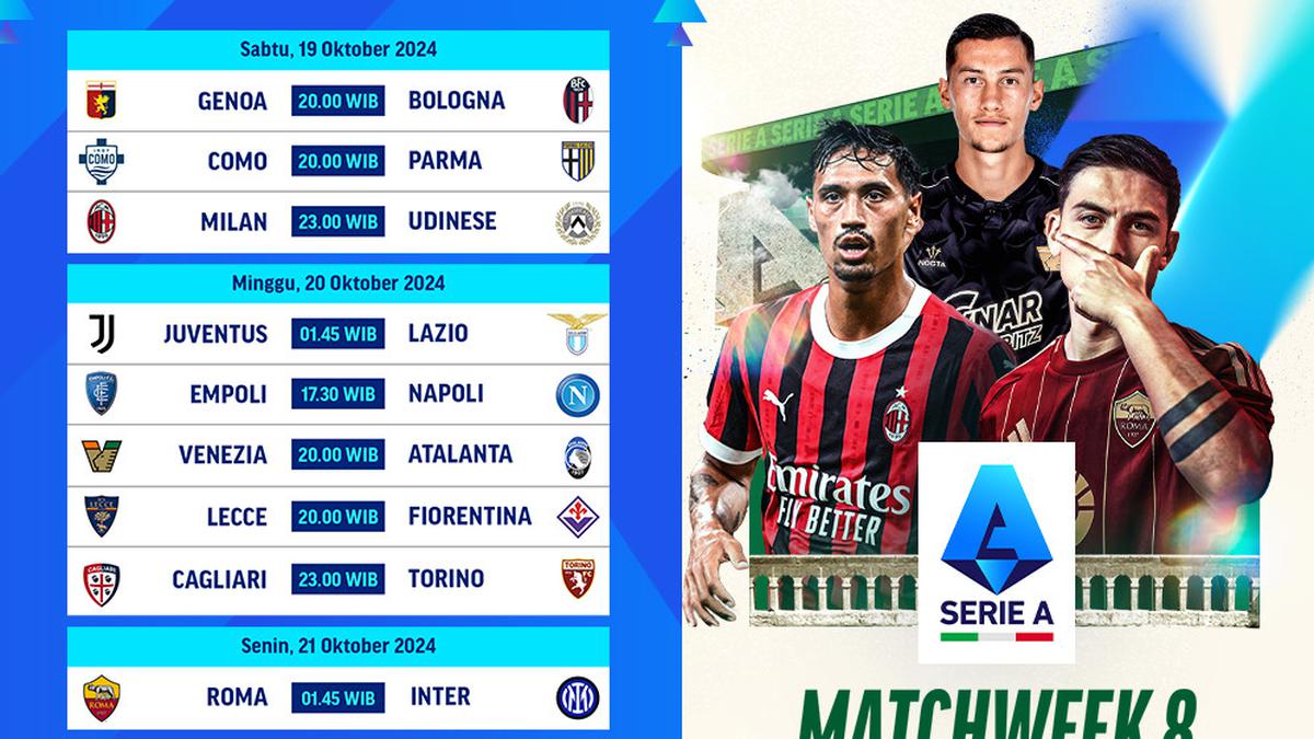 Jadwal dan Link Siaran Langsung Serie A Liga Italia 2024/25 Matchweek 8 di Vidio Akhir Pekan Ini ...