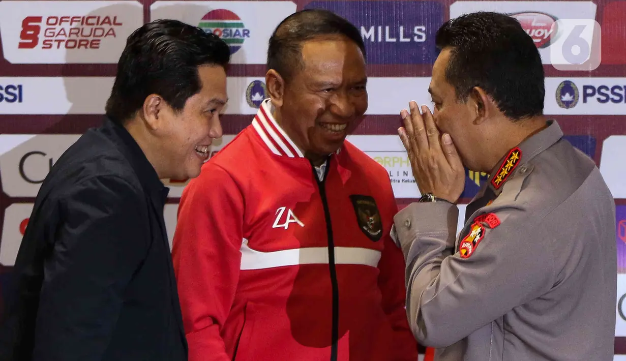 Ketum PSSI Erick Thohir Gandeng Kapolri Beri Kartu Merah untuk Mafia Bola - Foto Liputan6.com