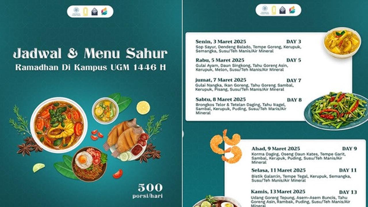 Jadwal dan Menu Sahur Ramadhan di Kampus UGM 2025, Sajian Lezat untuk ...