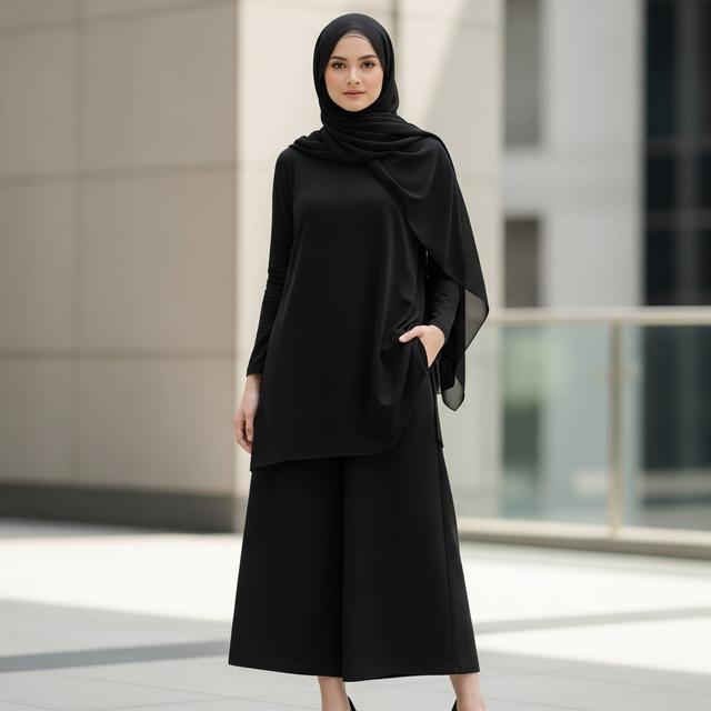 7 OOTD Hijab Serba Hitam yang Bikin Look Makin Classy, Inspirasi ...