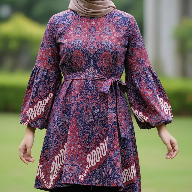 9 Model Batik Tunik Panjang untuk Menyamarkan Perut, Tampil Anggun ...