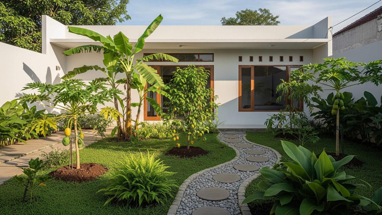 10 Desain Kebun Buah Mini dengan Jalan Setapak Minimalis, Taman ...