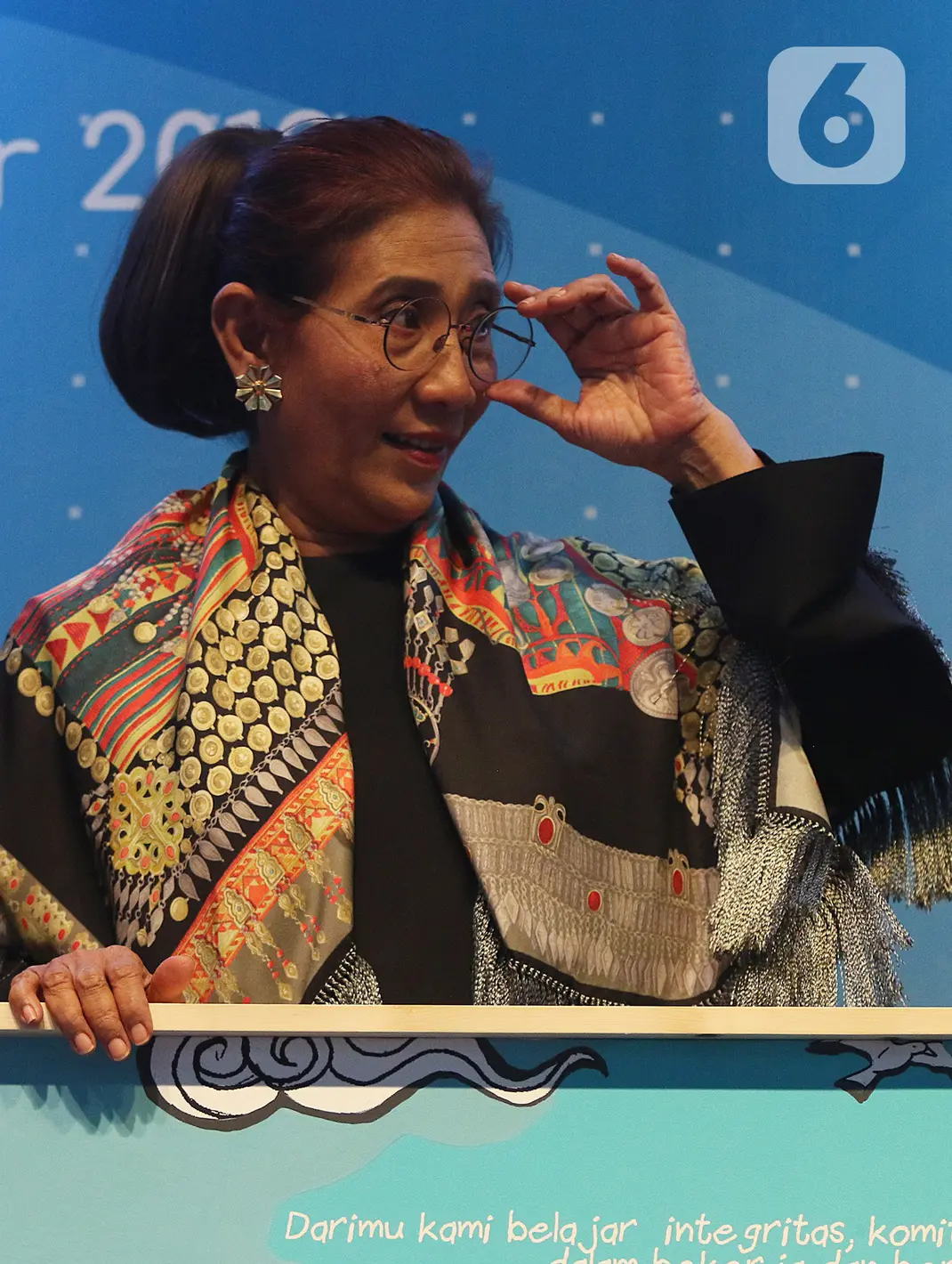 FOTO: Ekspresi Susi Pudjiastuti Saat Acara Pisah Sambut - Foto Liputan6.com
