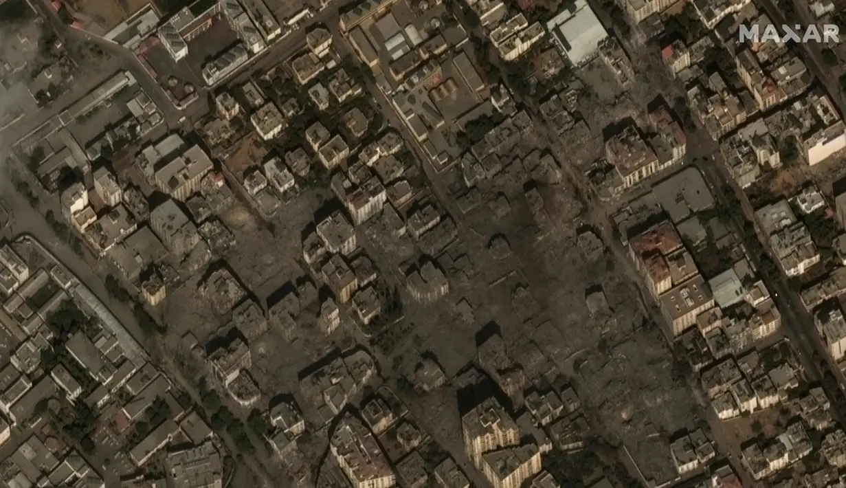 Citra Satelit Kondisi Gaza Usai Serangan Udara Israel - Foto Liputan6.com