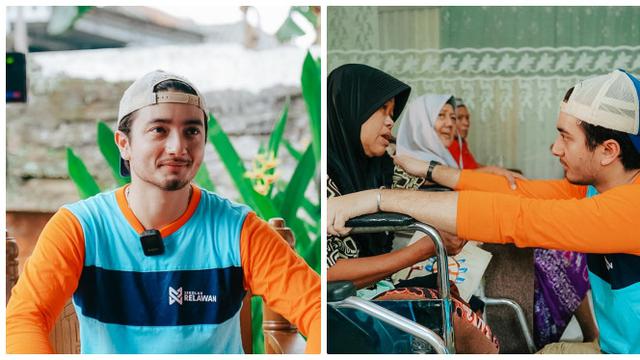 6 Potret Bryan Domani Jadi Relawan di Panti Wreda, Bahagia Berbagi Cerita dengan Lansia