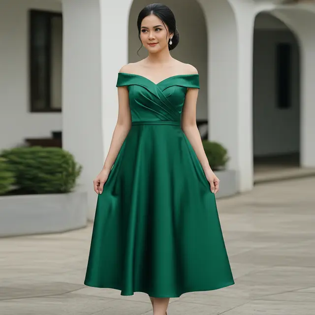 9 Model Gaun Pesta Off-Shoulder Midi, Busana Elegan untuk Berbagai ...