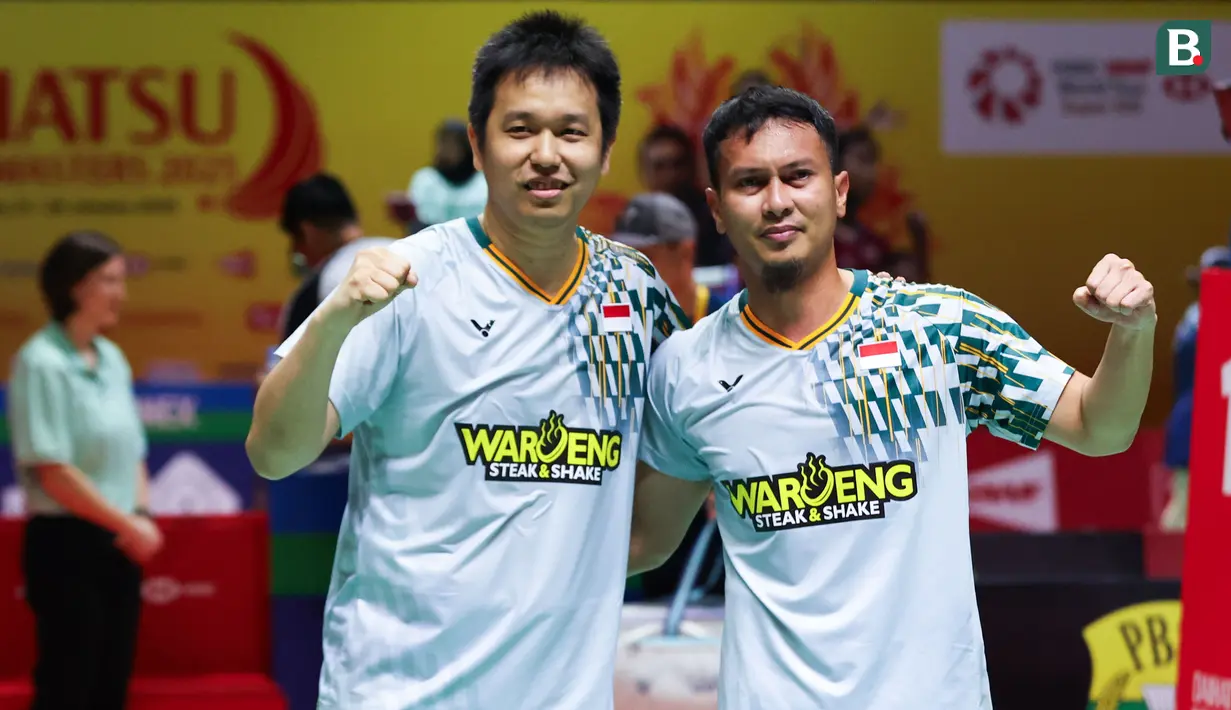 Foto: Momen Hendra Tegarkan Ahsan, Akhir Perjalanan The Daddies Terhenti di 16 Besar Indonesia ...