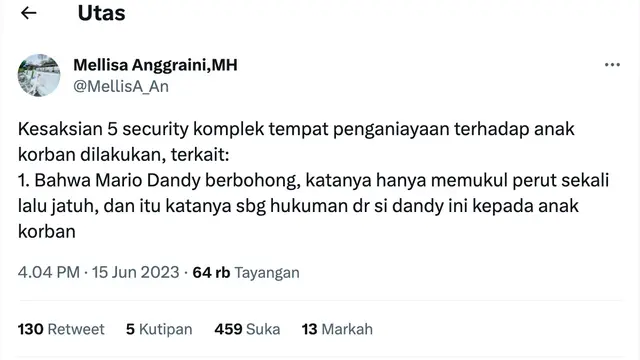 Kesaksian 5 Security TKP Penganiayaan David Ozora, Sebut Mario Dandy Berani Bentak Petugas ...